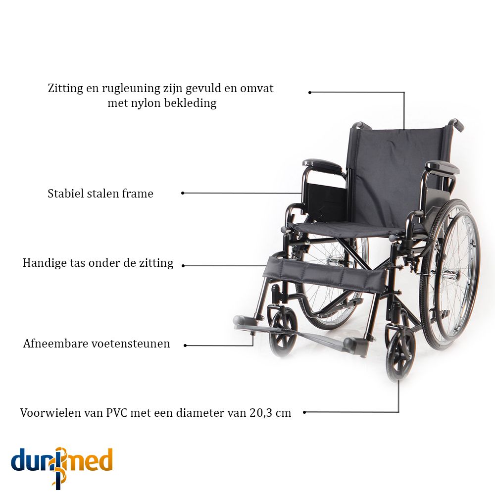 Dunimed Opvouwbare rolstoel premium | Podobrace