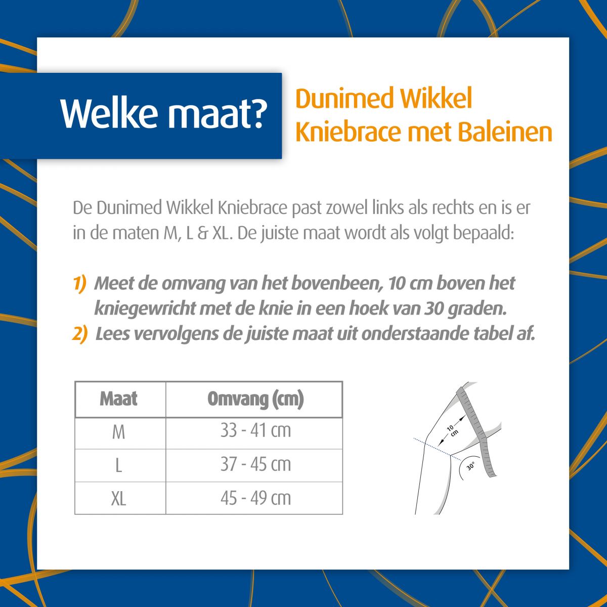 Dunimed Wikkel Kniebrace met baleinen | Podobrace