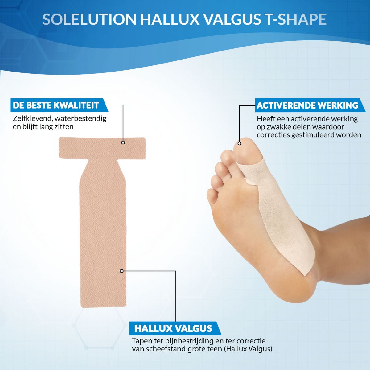 Solelution Hallux Valgus tape T-shape | Podobrace