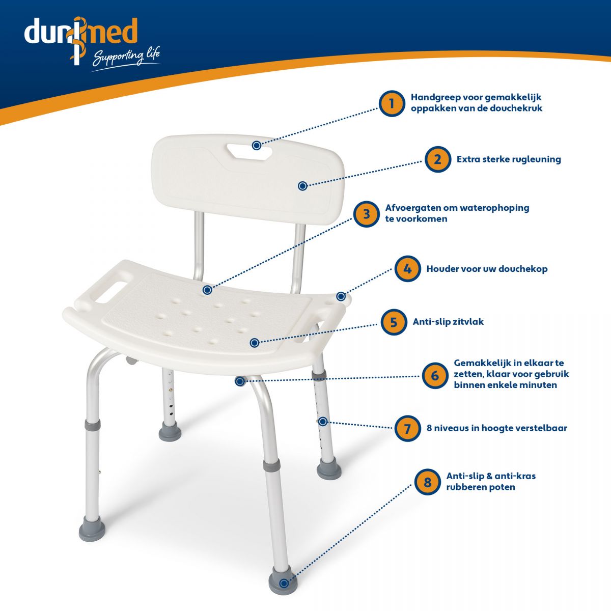 Douchekruk met rugleuning kopen? | Podobrace